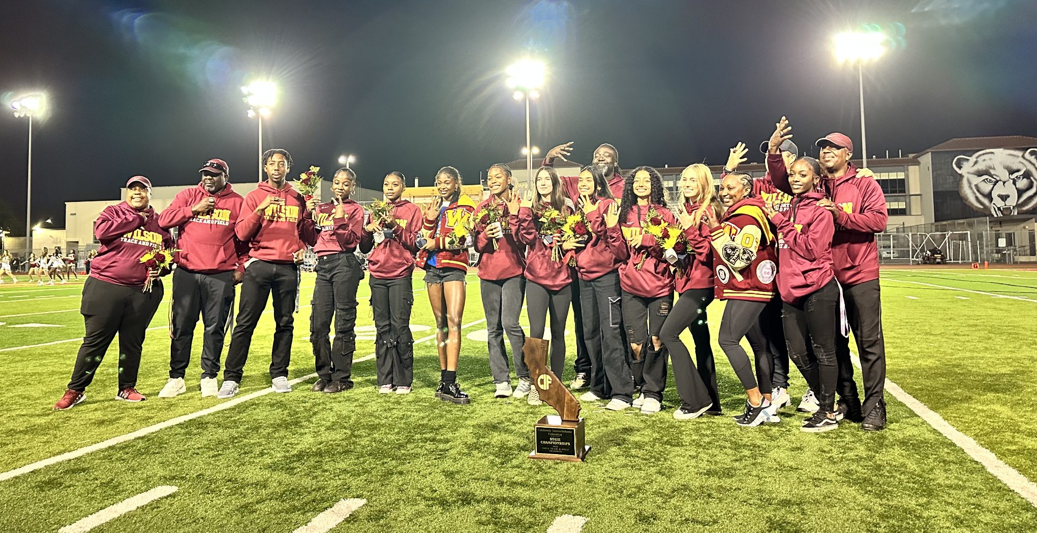 Wilson Girls’ Track Gets CIF Rings at Halftime Ceremony – The562.org