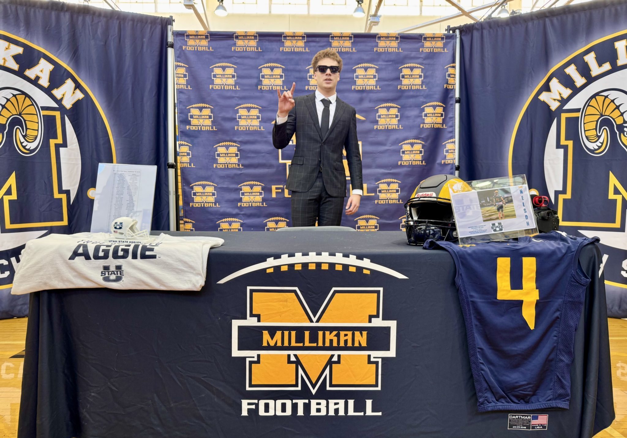 Football: Millikan’s Jude Nelson Signs With Utah State on Early Signing ...